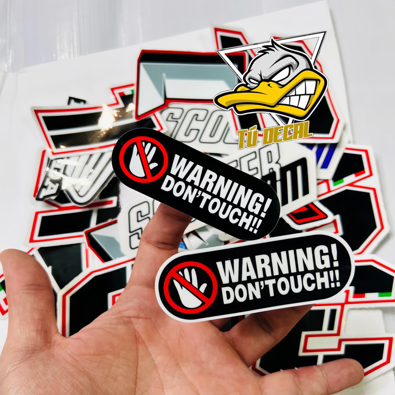 Tem Nhãn Dán Sticker Logo Cảnh Báo Waring Dán Trang Trí Xe, Nón Bảo ...