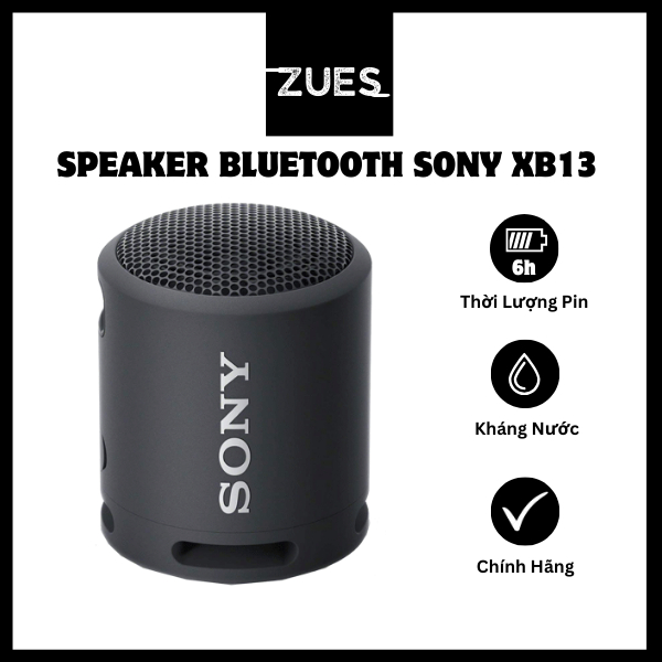 Loa Bluetooth Sony SRS-XB13 Âm Bass Mạnh Mẽ Chống Nước IP67 Chơi Nhạc 16H - Kết Nối 2 Loa - Bảo ...