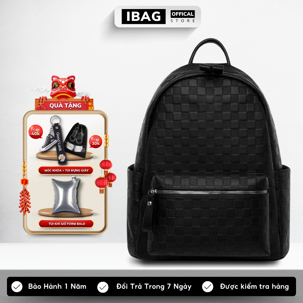 Balo Da Đi Học IBAG Balô Da Thời Trang Nam Nữ Cặp Da Pu Cao Cấp Ba Lô ...