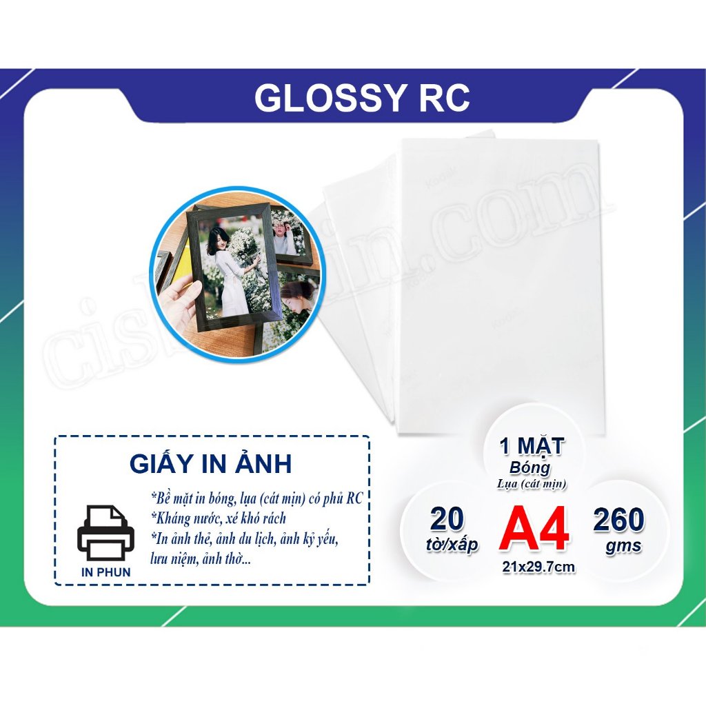 GIẤY GLOSSY RC A4 260G ( XẤP 20 TỜ) | Shopee Việt Nam