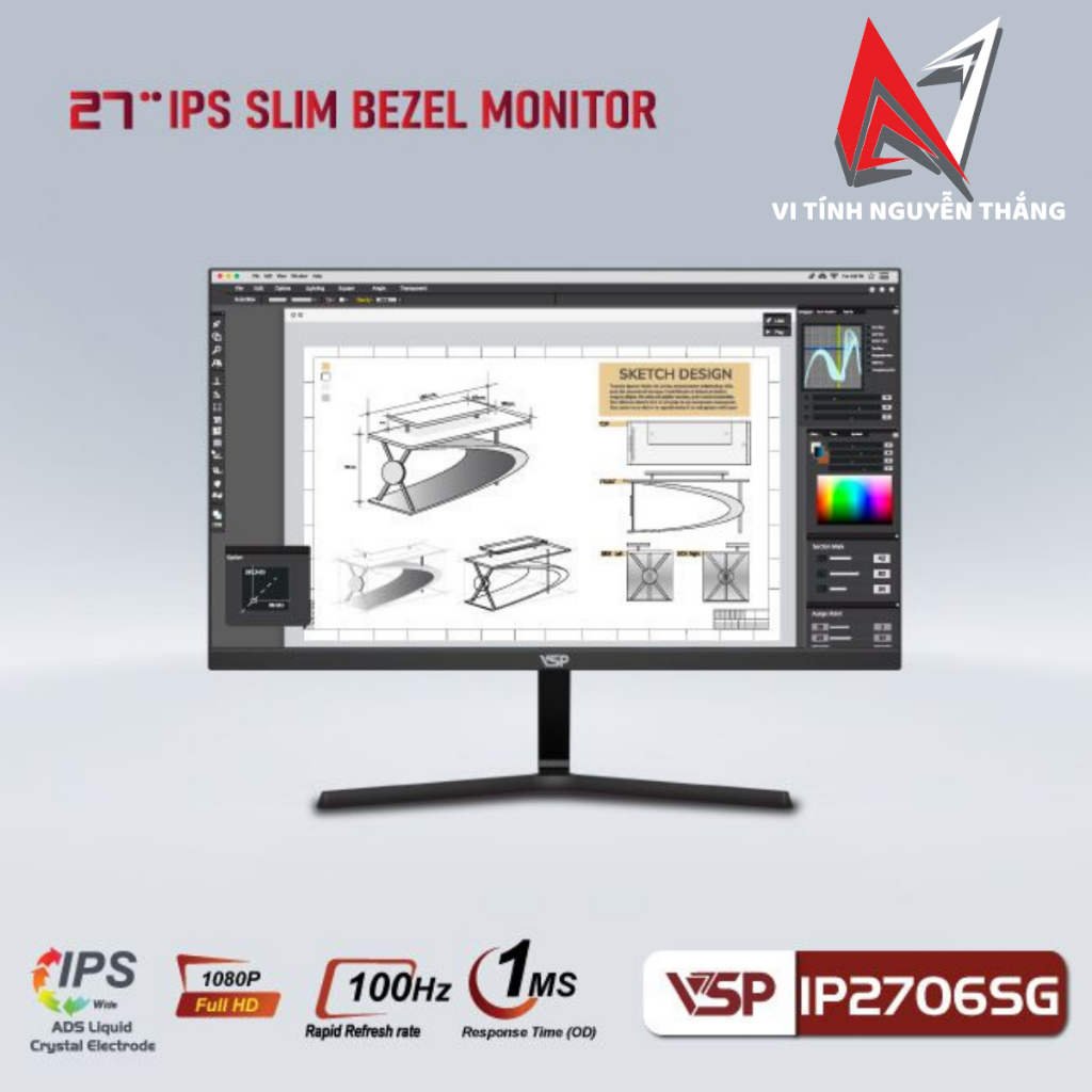 MÀN HÌNH MÁY TÍNH VSP IP2706SG (27''/ FHD/ IPS/ 100Hz/ 1ms/ BLACK) | Shopee Việt Nam