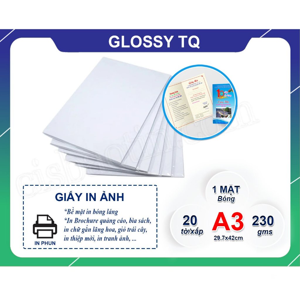 20 TỜ GIẤY IN ẢNH GLOSSY PHOTO A3 230G | Shopee Việt Nam