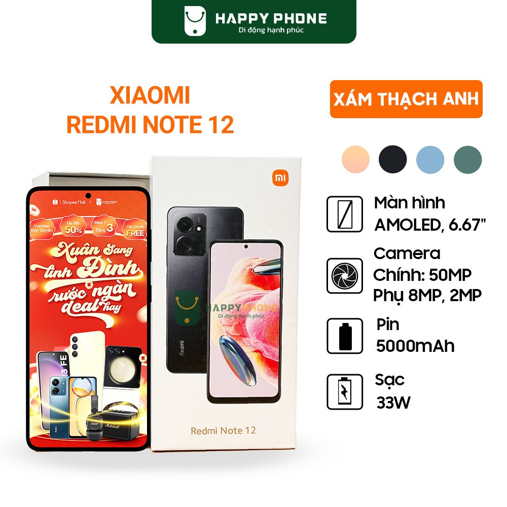Điện thoại Xiaomi Redmi Note 12 - Hàng Chính Hãng, mới 100%, Bảo hành ...