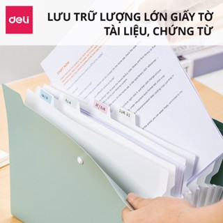 Túi Đựng Tài Liệu 8 Ngăn A4 Deli File Cặp Tệp Đựng Tài Liệu Chia Nhiều Ngăn Bìa Hồ Sợ Nhựa Cứng ...
