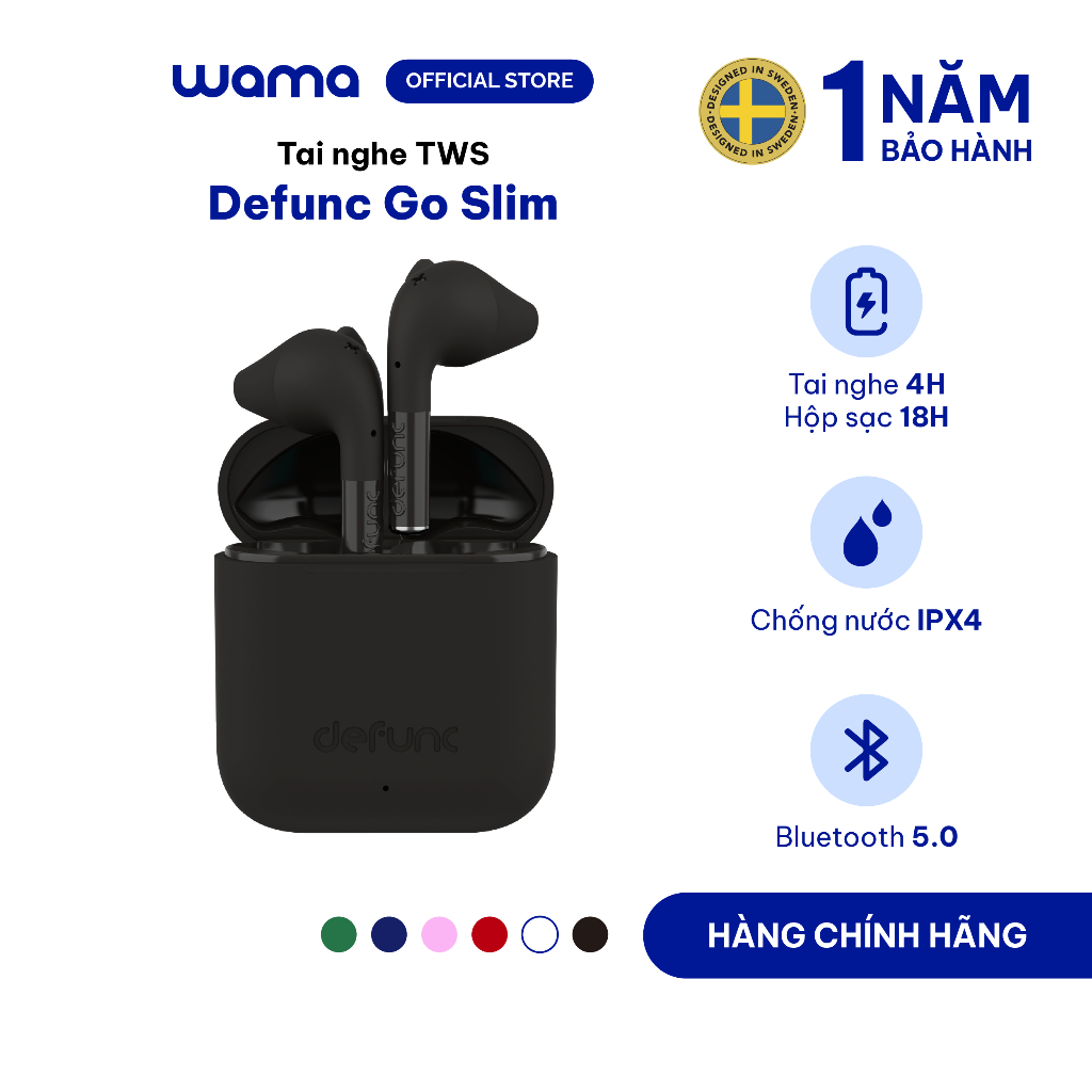 Tai nghe bluetooth TWS không dây Defunc True Go Slim | Shopee Việt Nam