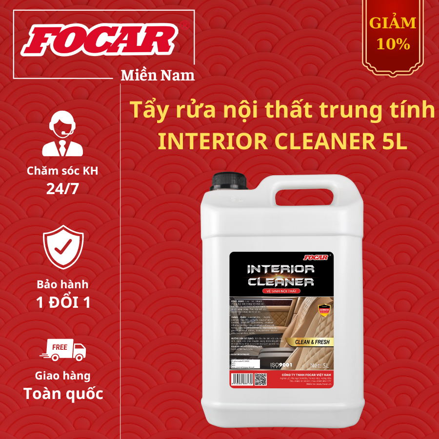 Dung dịch tẩy rửa nội thất ô tô trung tính Focar Interior Cleaner can 5L | Shopee Việt Nam