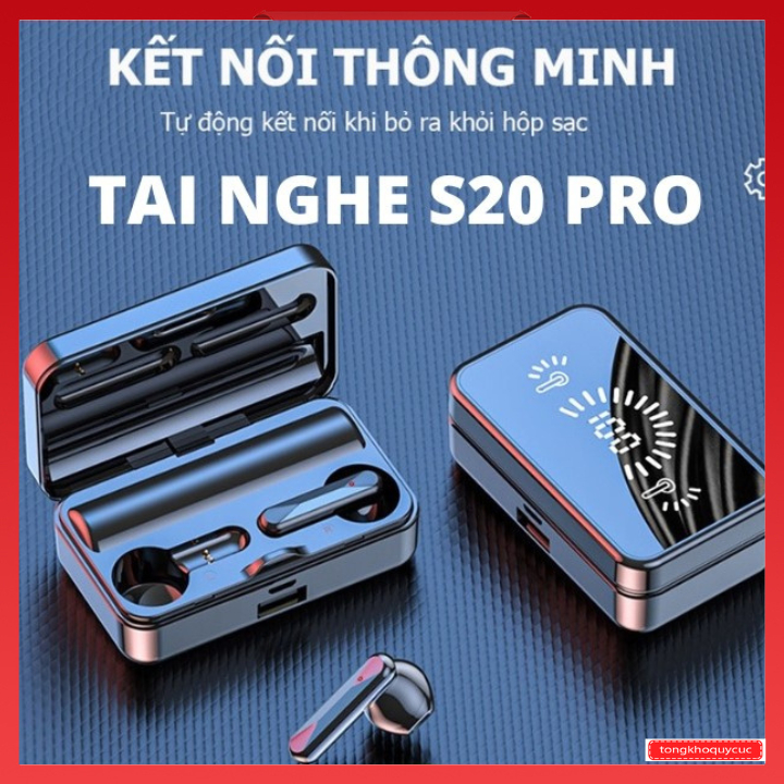 Tai nghe Gaming không dây S20 PRO TWS bluetooth chống thấm nước có hộp ...