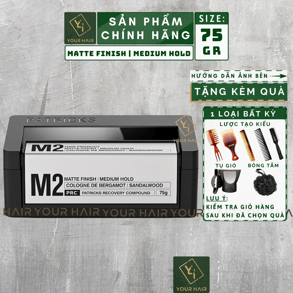 Sáp vuốt tóc PATRICKS M2 Matte Finish | Medium Hold - 85gr | Shopee Việt Nam