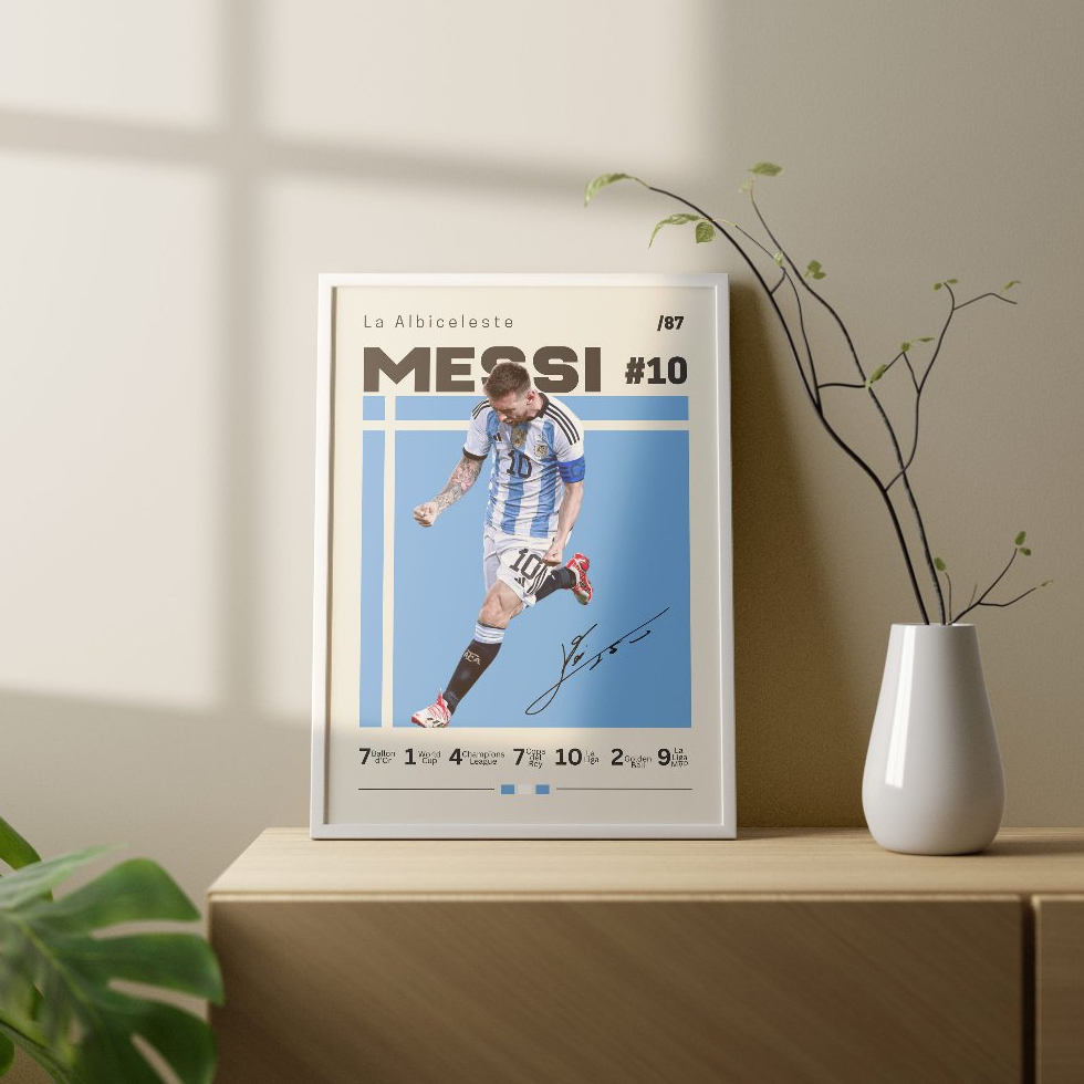 Lionel Messi Poster, Argentina Football Print, Football Poster, Soccer ...
