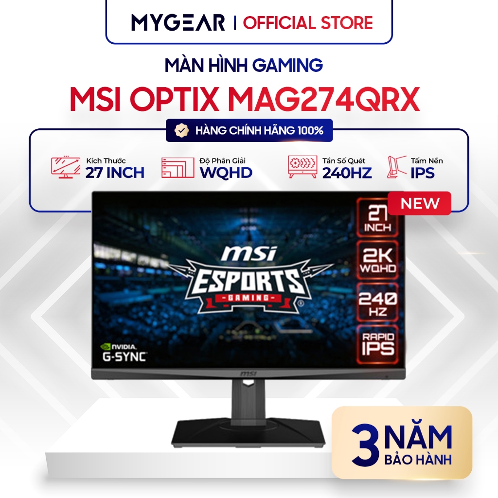 Màn hình gaming MSI Optix MAG274QRX 27" WQHD ( IPS, 1ms, 240Hz, HDMI ...