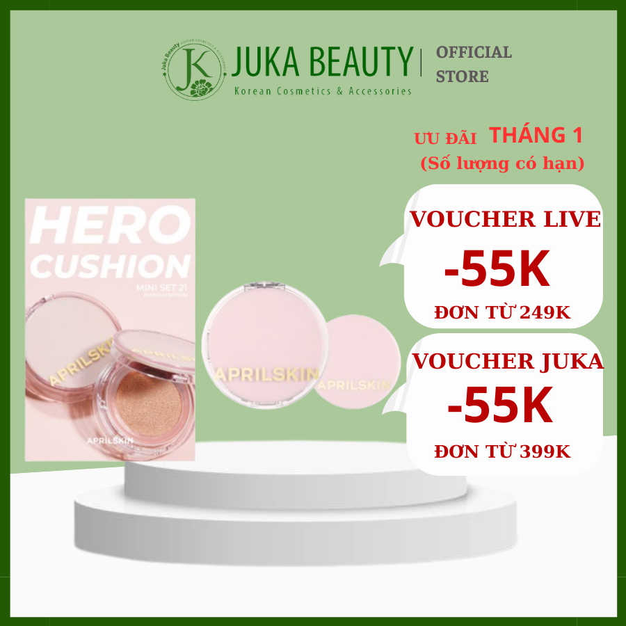 (SALE LỖ) [BLOSSOM EDITION 12g+3.5g] Set phấn nước April Skin Hero ...