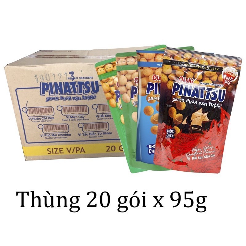 [ib fs]Thùng 20 gói đậu Phộng Oishi pinattsu gói 85g 5 vị mực cay/ hải ...