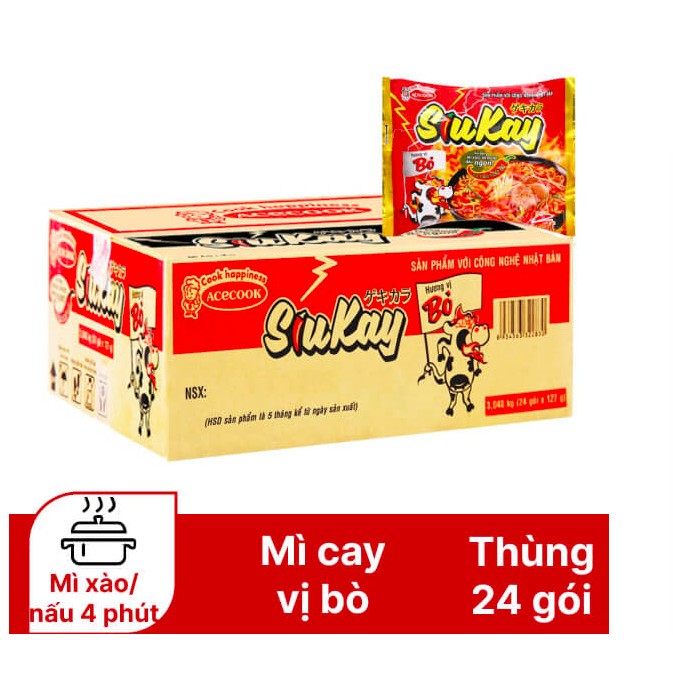 ( Thùng 24 gói ) Mì SiuKay Bò 127g | Shopee Việt Nam