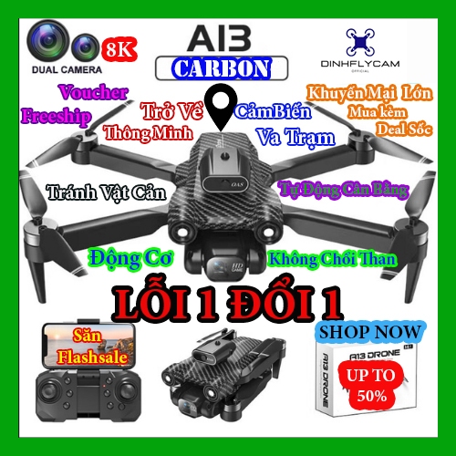 Flycam A13 Carbon Mini, Động Cơ Không Chổi Than, Định Vị Quang Học ...