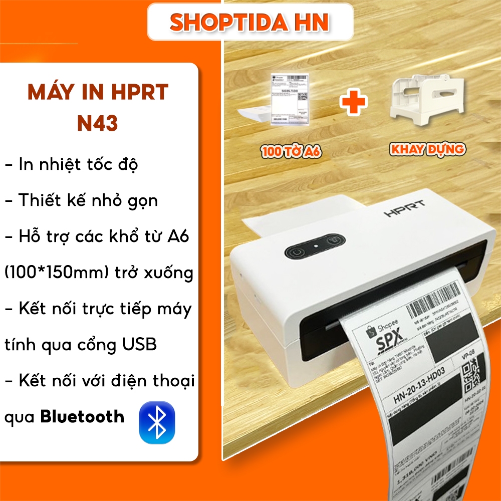 Máy in đơn hàng HPRT N43BT/SL43 in đơn hàng, logo, minicode, phiếu gửi ...
