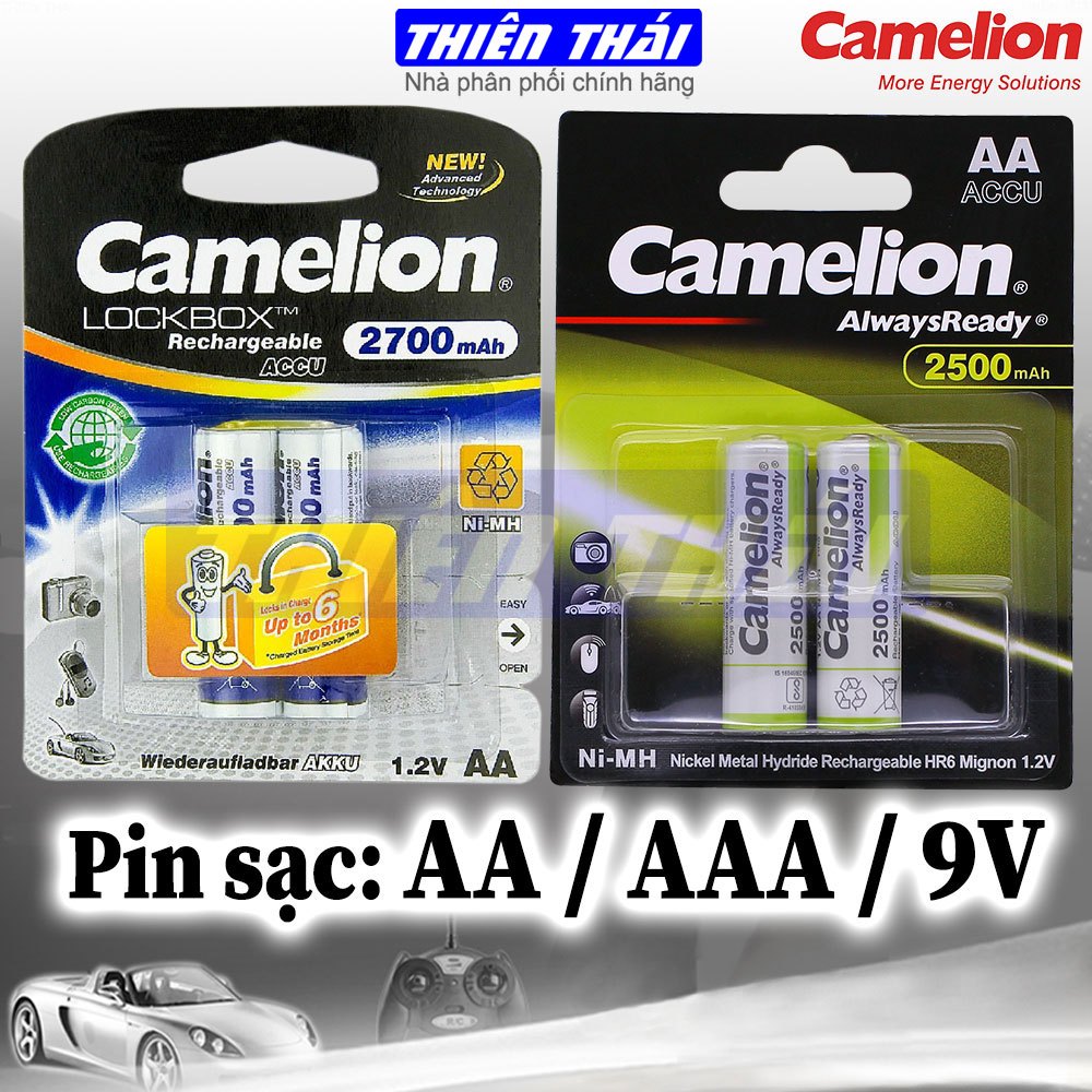 Pin sạc Camelion AA2700mAh,AA2500mAh,AA2300mAh,AAA1100mAh,AAA900mAh,pin ...