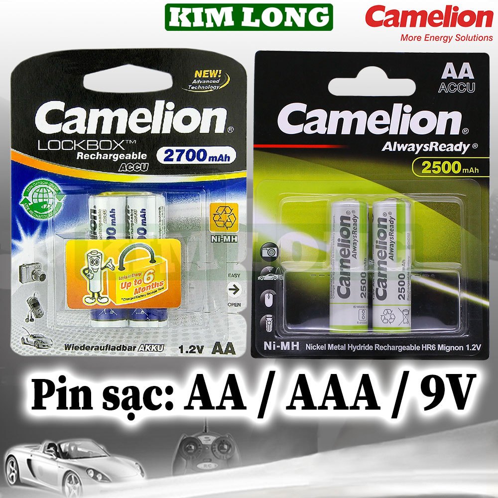 Pin sạc Camelion AA2700mAh,AA2500mAh,AA2300mAh,AAA1100mAh,AAA900mAh,pin ...