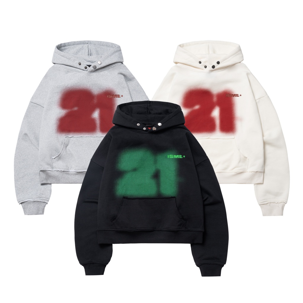 ÁO KHOÁC NỮ ISME "21 FOREVER HALFTONE" BOXY HOODIE | Shopee Việt Nam