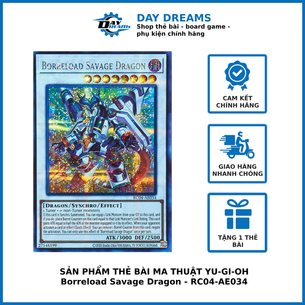 Thẻ bài Yugioh!: Borreload Savage Dragon - RC04-AE034 - Super rare ...