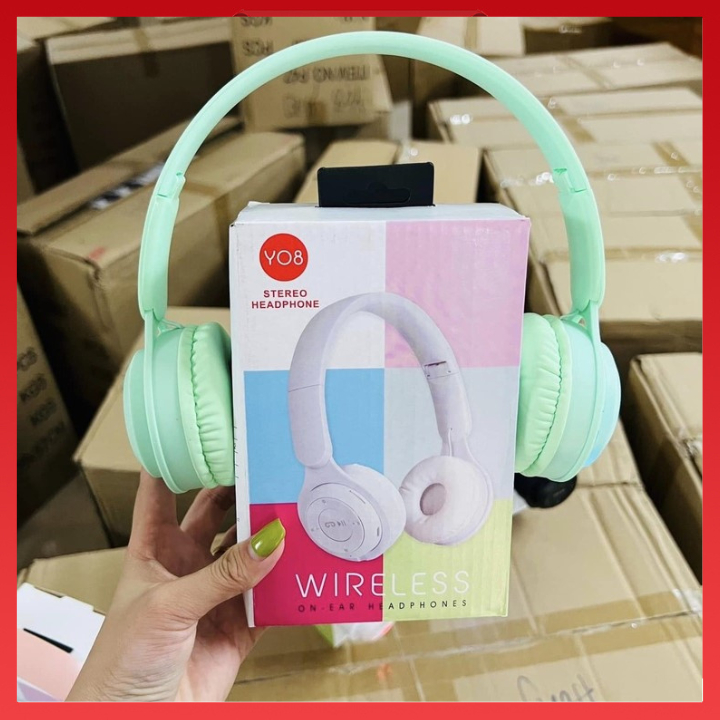 Tai Nghe Chụp Tai Bluetooth Y08, Tai Không Dây Có Mic, Có Thẻ Nhớ, Âm ...