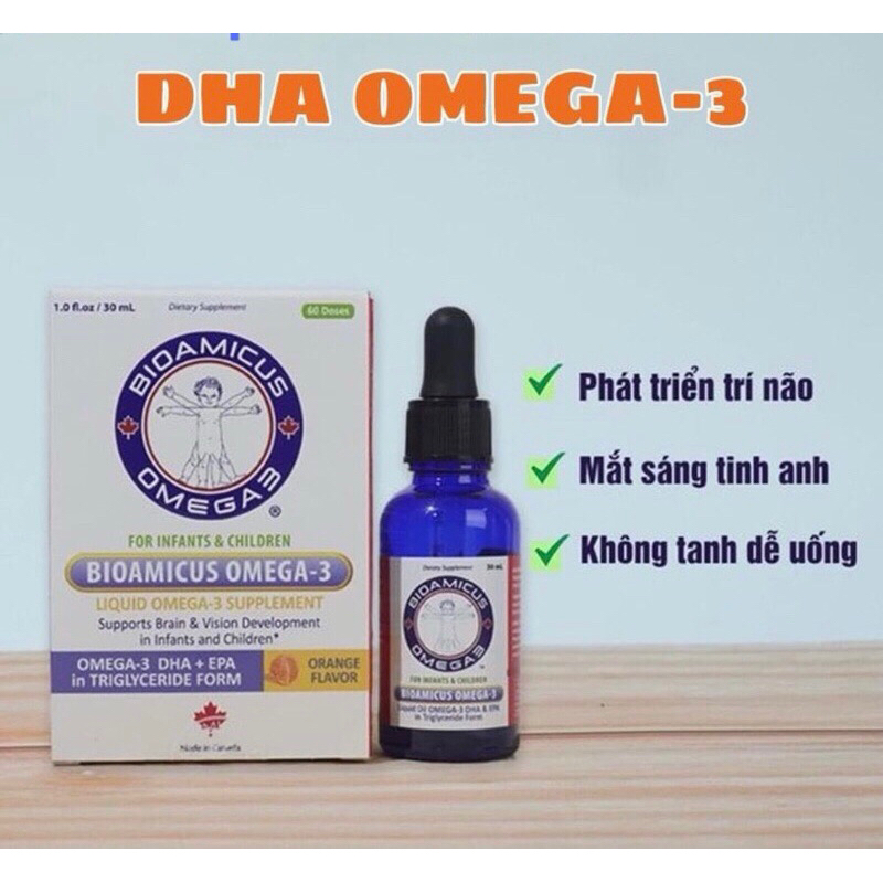 Bioamicus Omega 3 Bổ Sung DHA Giúp Bé Thông Minh Mắt Sáng Khỏe Hương ...