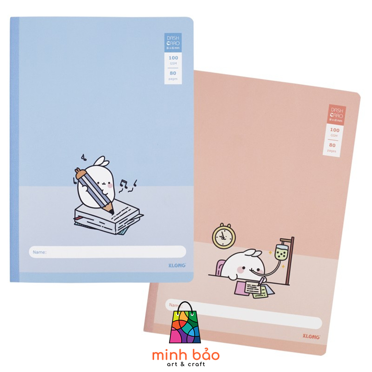 (GIÁ 1 CUỐN) VỞ MAY DÁN GÁY KLONG DASH CARO 6x6mm B5 100GSM MS 812 (80 TR),813 (120 TR),814 (200 ...