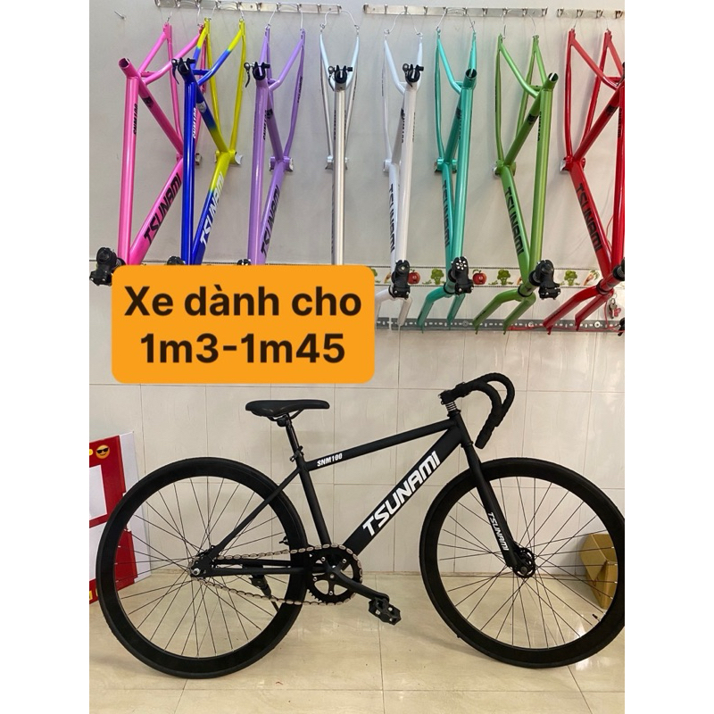Xe đạp thể thao single speed & fixed gear tsunami size nhỏ full đen ...