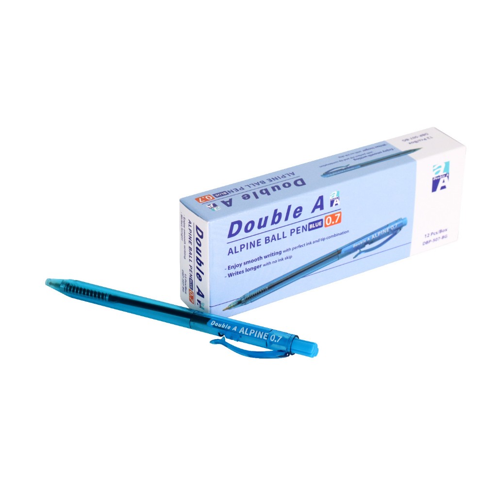 Hộp 12 cây bút Double A TriTouch Ball Pen 0.7mm, Màu sắc: Xanh, Đen, Đỏ ...
