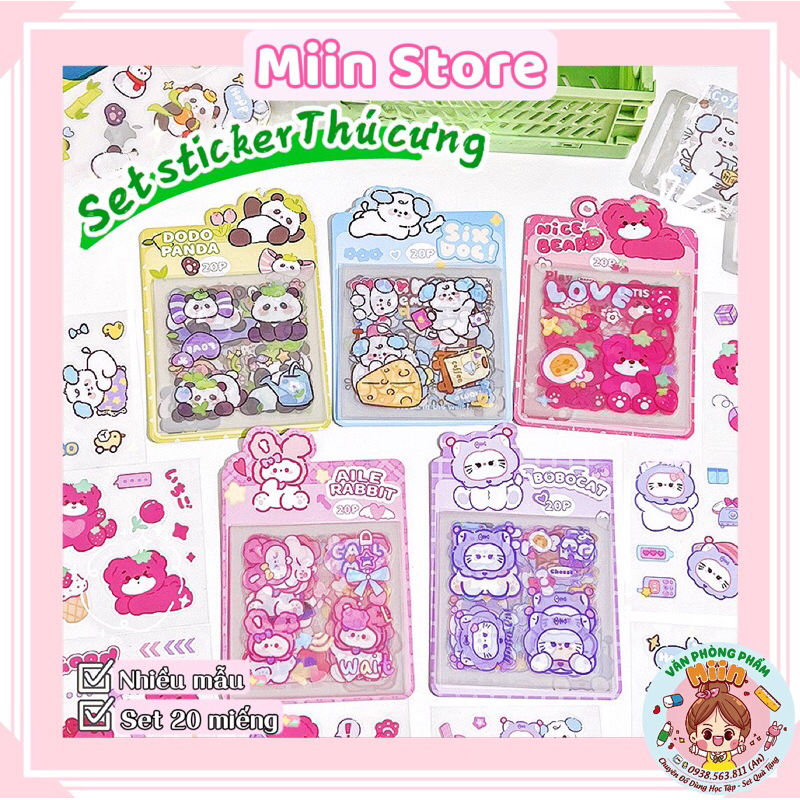 Set Sticker Thú Cưng 20 Miếng Dễ Thương Trang Trí Sổ Tay Ốp Lưng Điện ...