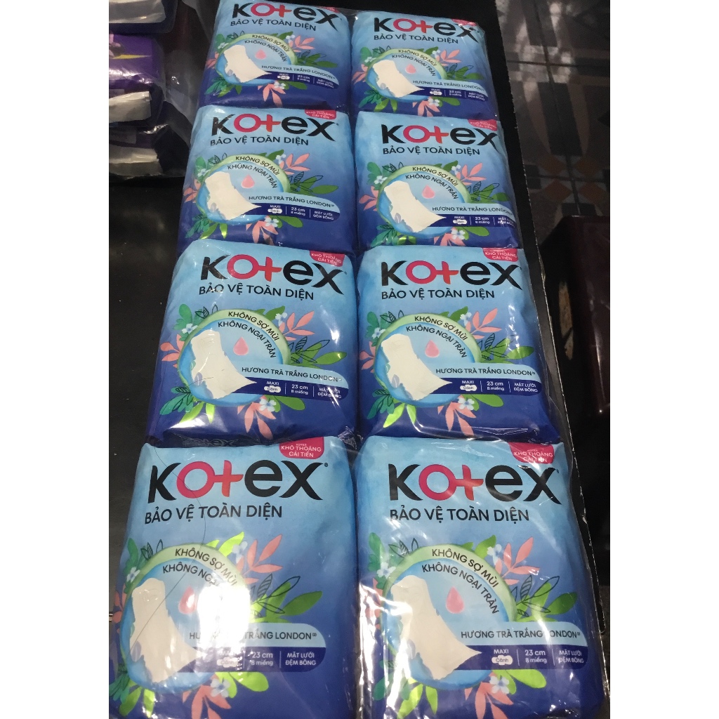 Hcm -(23cm Dày Cánh) Combo 8 Gói Băng Vệ Sinh Kotex Bảo Vệ Toàn Diện - Kotex Khô Thoáng Maxi ...