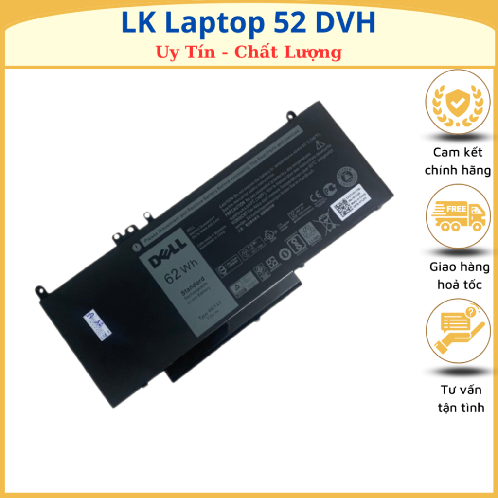 Pin Laptop Dell Latitude E5470 E5570, Precision 15 3510 6MT4T DÀI 62WH ...