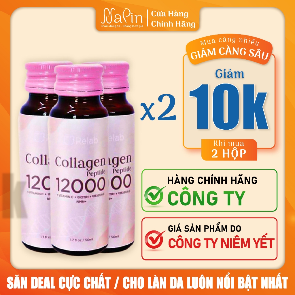 Nước uống bổ sung collagen nhật bản collagen relab peptide 12000 hộp 6 ...
