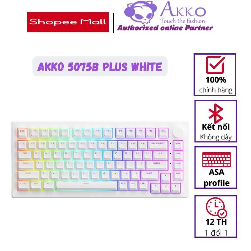 AKKO 5075B Plus White (Multi-modes / RGB / Gasket mount) | Shopee Việt Nam