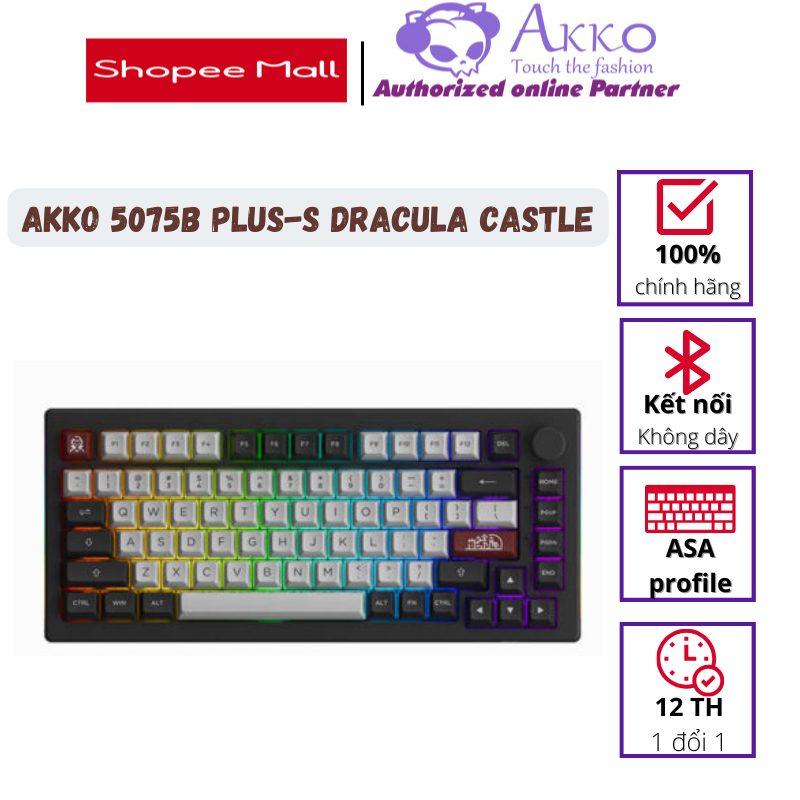 AKKO 5075B Plus-S Dracula Castle (Multi-modes / RGB / Hotswap / Gasket ...