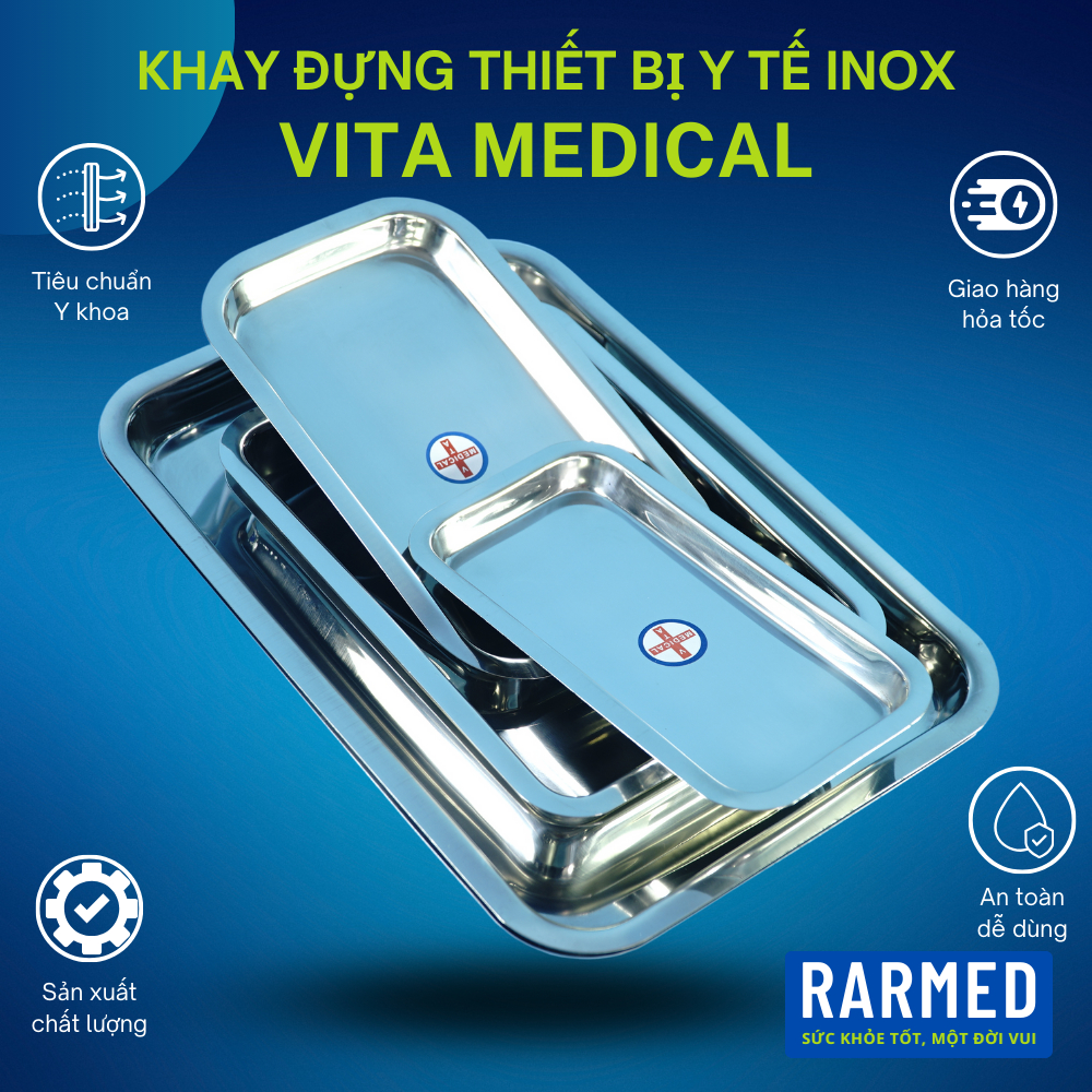 Khay đựng dụng cụ y tế, mâm y tế phẩu thuật Inox VITA MEDICAL dày, cao cấp - Nhiều cỡ | Shopee ...