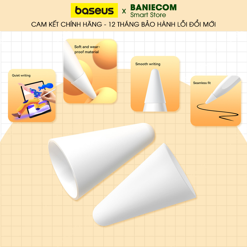 SET Đầu bút cảm ứng Baseus mooth Writing Series Stylus silicon cao cấp ...