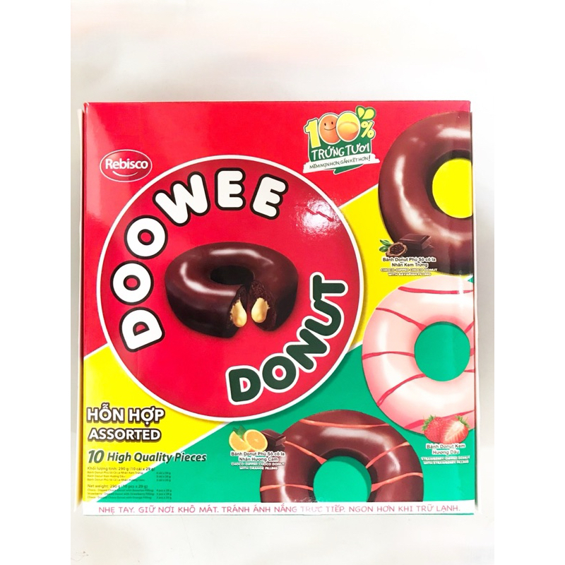 Bánh Doowee Donut Hỗn Hợp (Hộp 10 cái) | Shopee Việt Nam