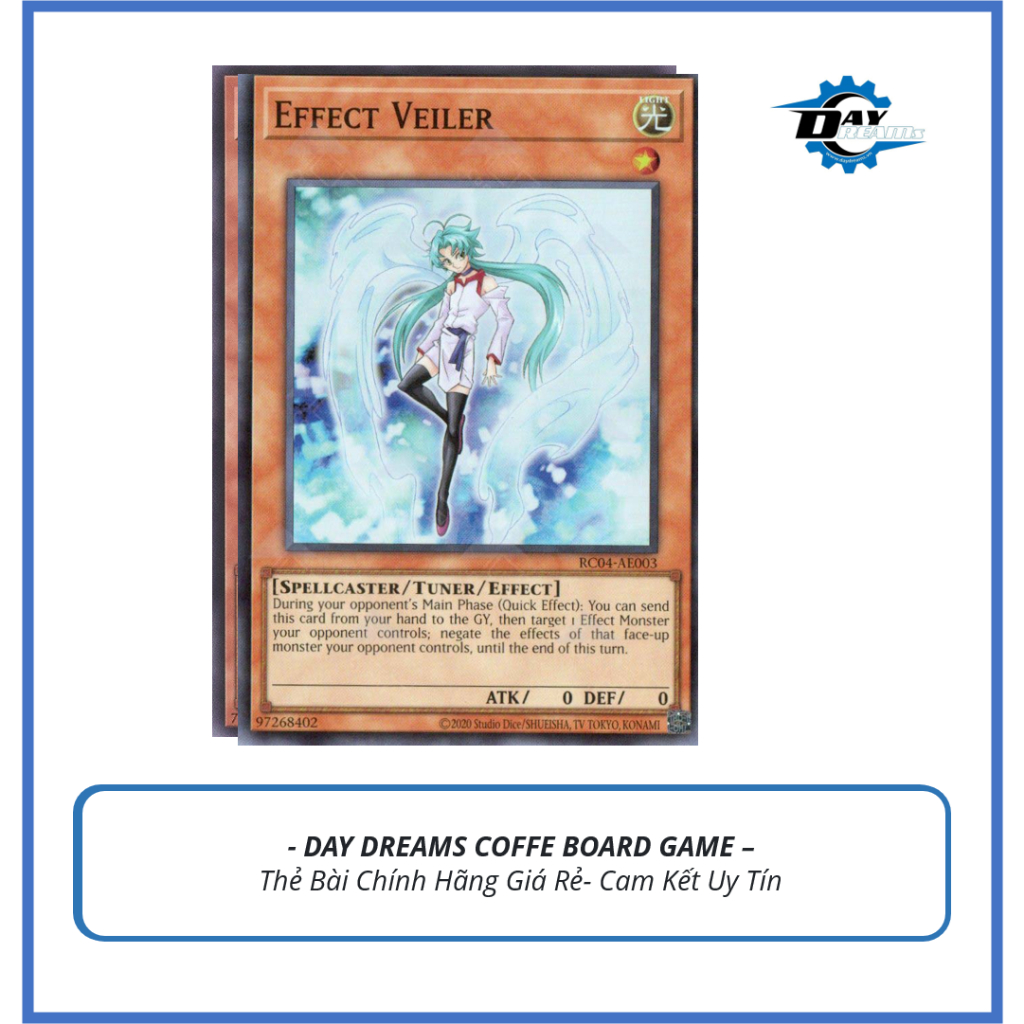 THẺ BÀI YUGIOH CHÍNH HÃNG - NGÔN NGỮ TIẾNG ANH:RC04-AE003 Effect Veiler (SR) | Shopee Việt Nam