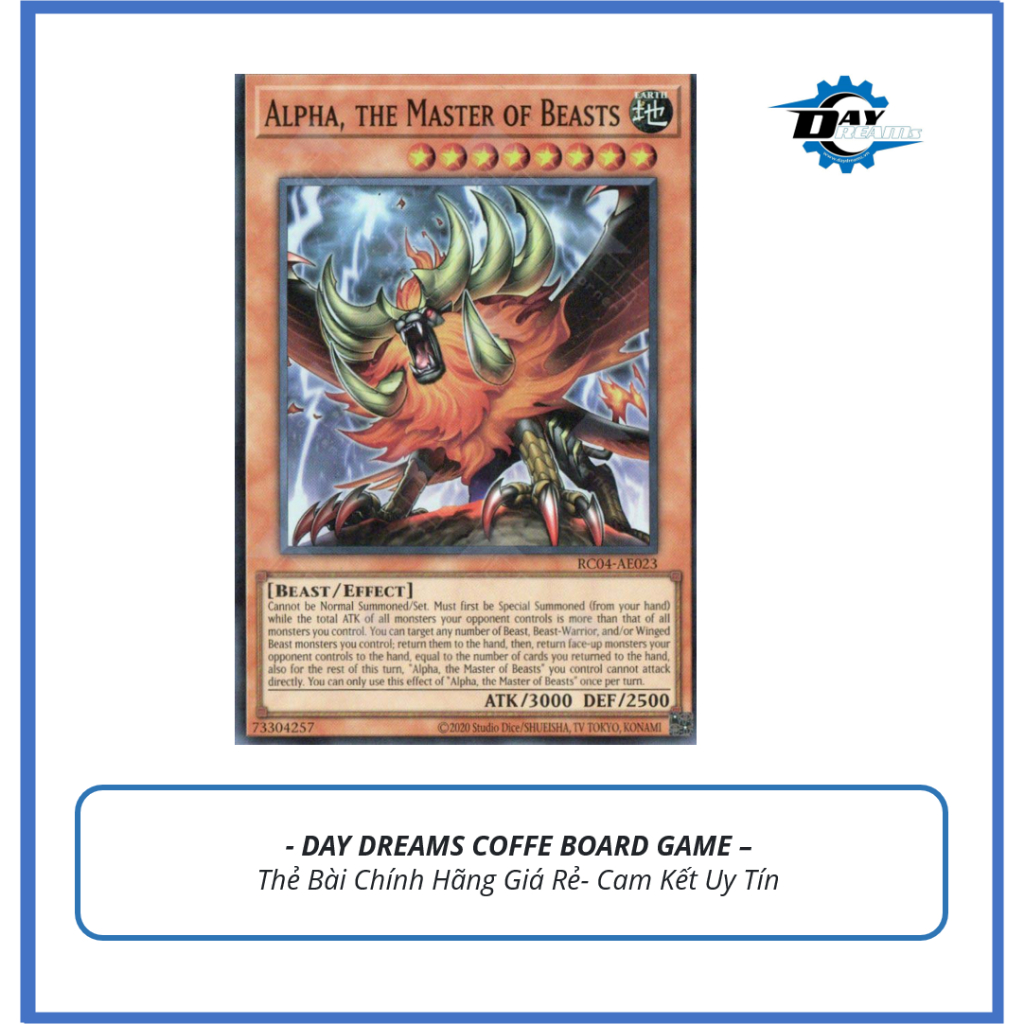 THẺ BÀI YUGIOH CHÍNH HÃNG - NGÔN NGỮ TIẾNG ANH::RC04-AE023 Alpha, the Master of Beasts (SR ...
