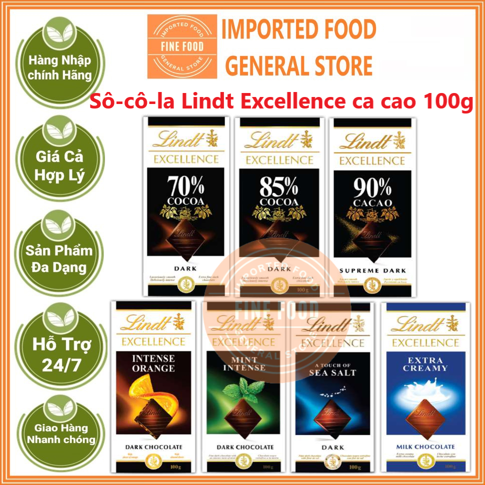 Sôcôla Lindt Excellence các vị ca cao 100g | Shopee Việt Nam