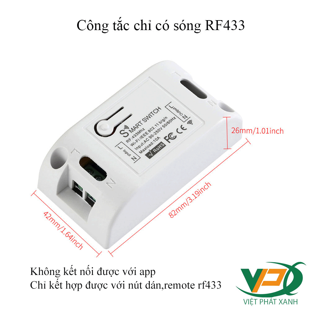 Công tắc thông minh wifi tuya smart life kết hợp nút nhấn dán tường ...