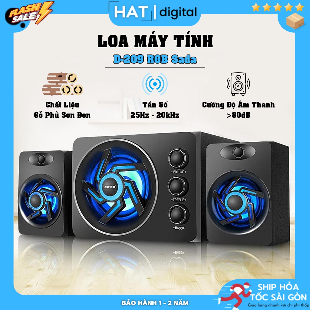 Loa Máy Tính Bluetooth SADA D-209 RGB Super Bass | Loa Bluetooth Mini ...