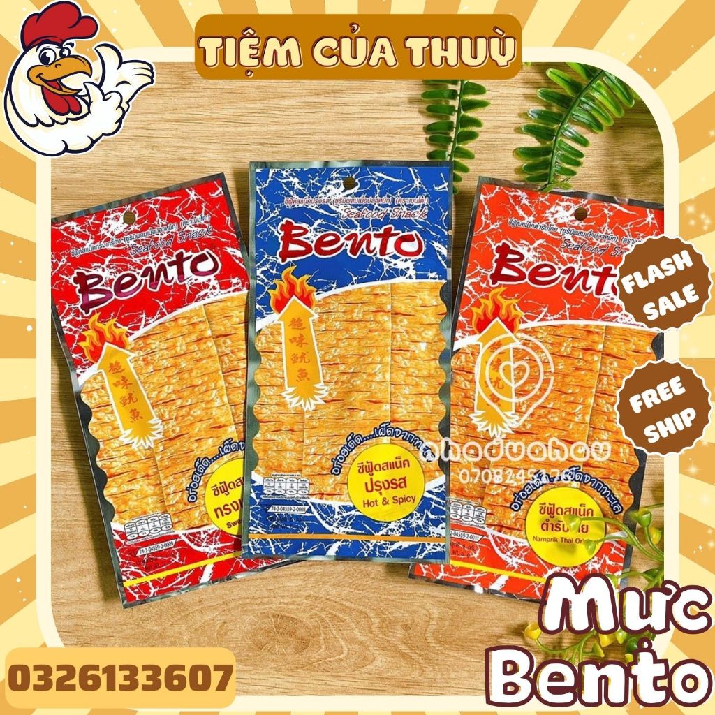 Mực Bento Gói 4G Snack Mực Bento Thái Lan Đủ 3 Vị Mực Bento Siêu Cay ...