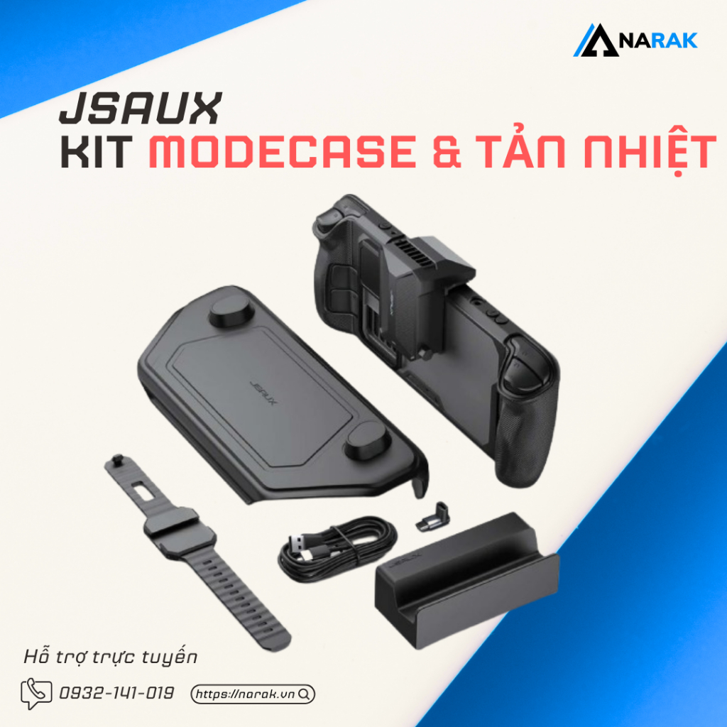 Bộ KIT Ốp lưng JSAUX kèm quạt hút tản nhiệt bảo vệ tối đa cho Steam ...