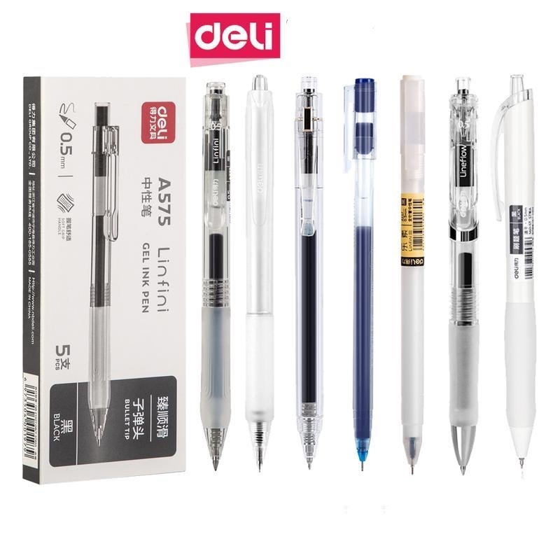 Combo 10 Bút Gel Deli Các Loại Mực Đen Bút Bi Nước Bấm /Mở Nắp Nhanh ...