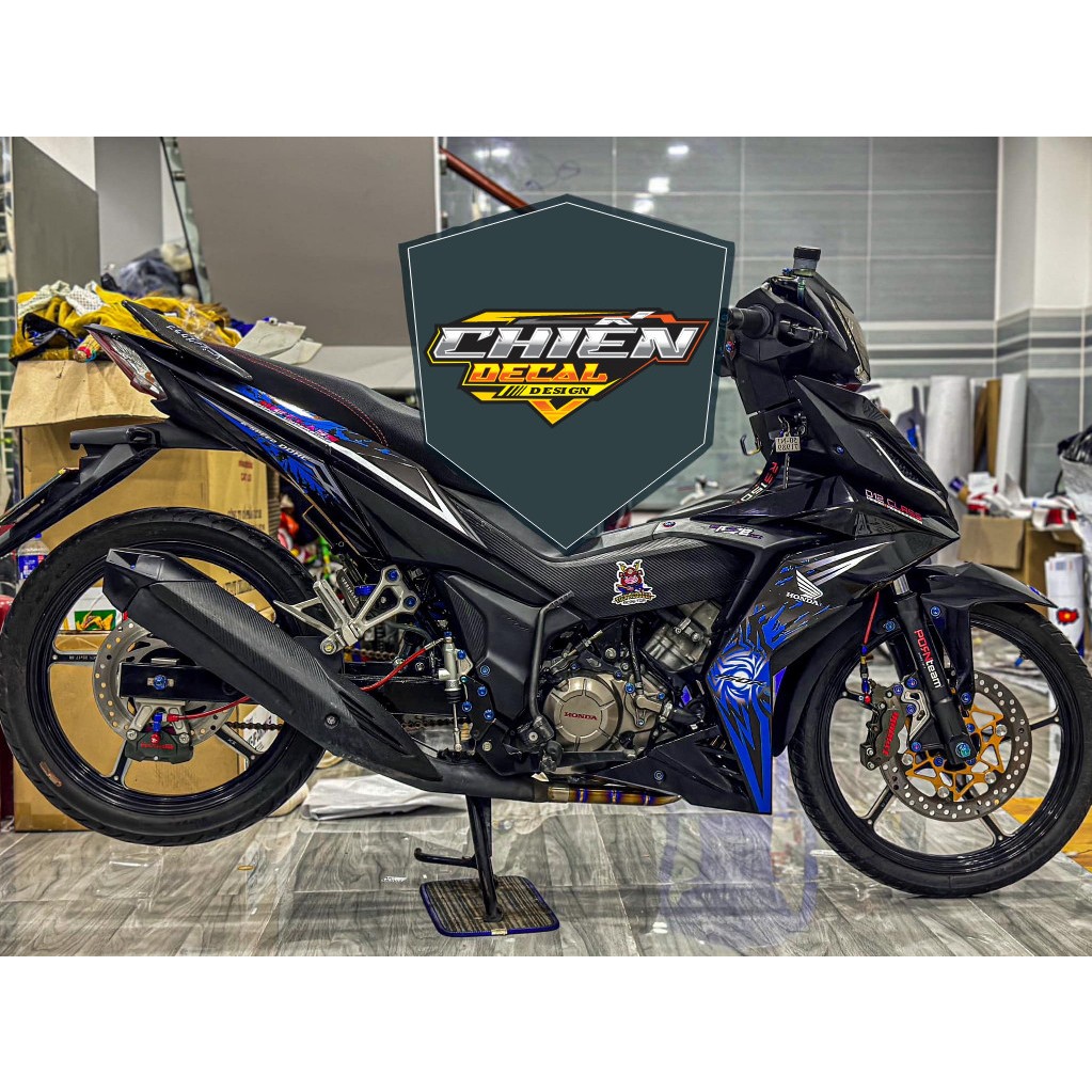 Tem rời winner rs150 V1 mẫu mới đen xanh gp (tem 3 lớp cao cấp ...