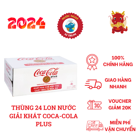 Thùng/Lốc 24 Lon Nước Giải Khát Coca-Cola Plus (Foshu) 320ml x24 ...