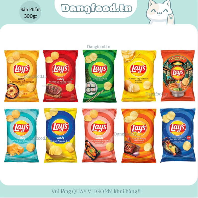 Snack Lays Khoai Tây 10gói*30gr - Đầy Đủ Các Hương Vị | Shopee Việt Nam