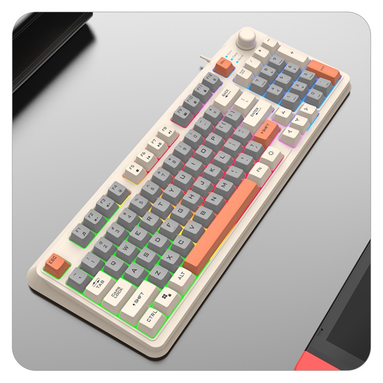 Bàn phím giả cơ Gaming Xunfox K82 Có núm xoay - Led Rainbow - Keycap BPT - Phím cực êm không có ...