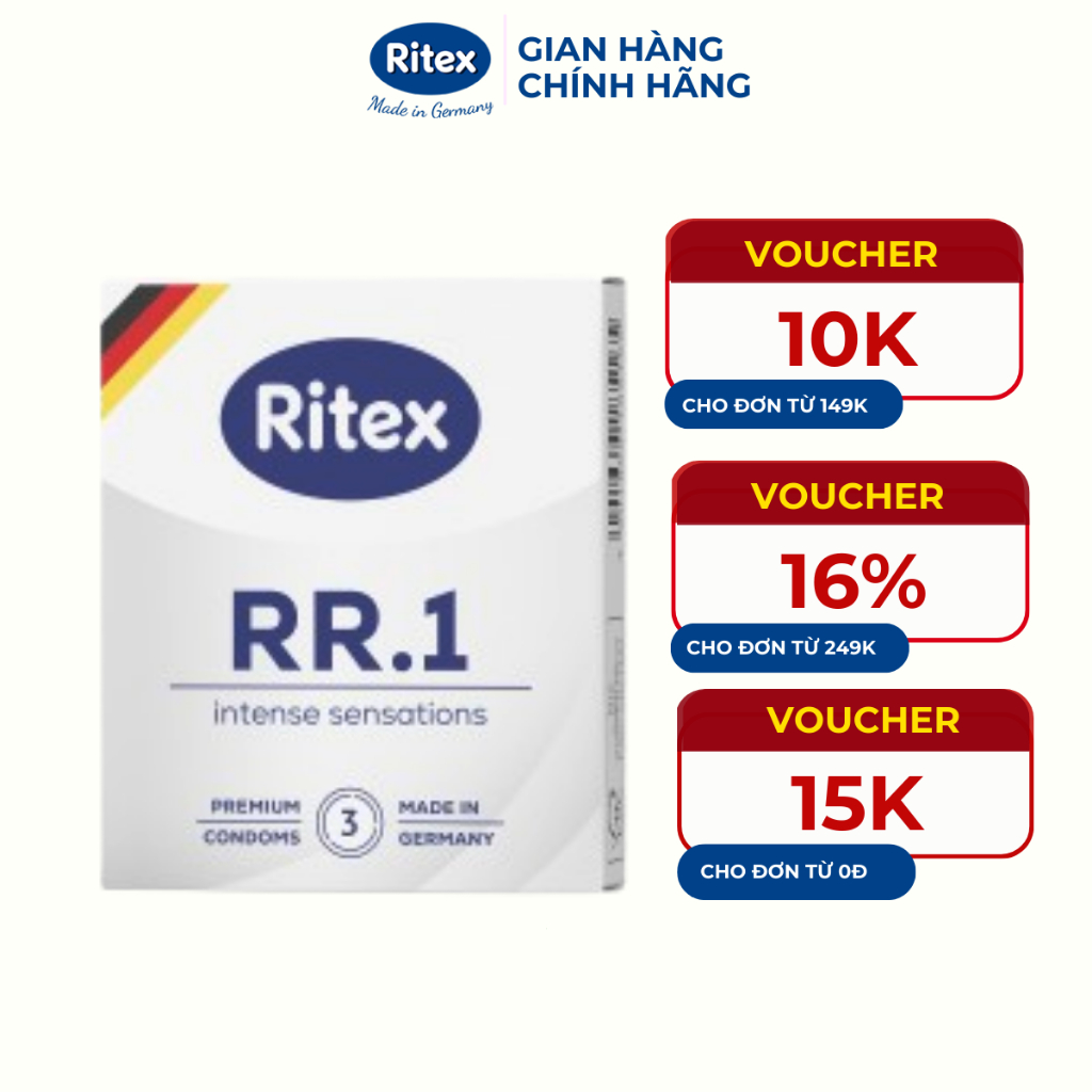 Bao cao su Ritex RR1 trong suốt, mềm mịn, siêu bền hộp 3 bao - Hàng ...